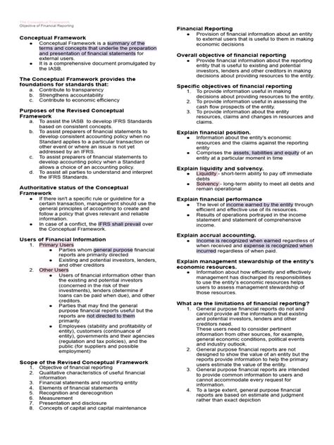 The Conceptual Framework Pdf Expense Financial Economics