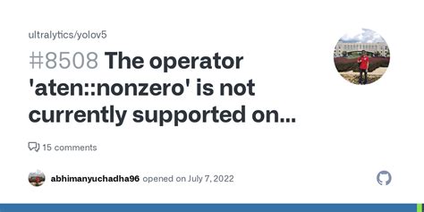 The Operator Atennonzero Is Not Currently Supported On The Mps Backend · Issue 8508