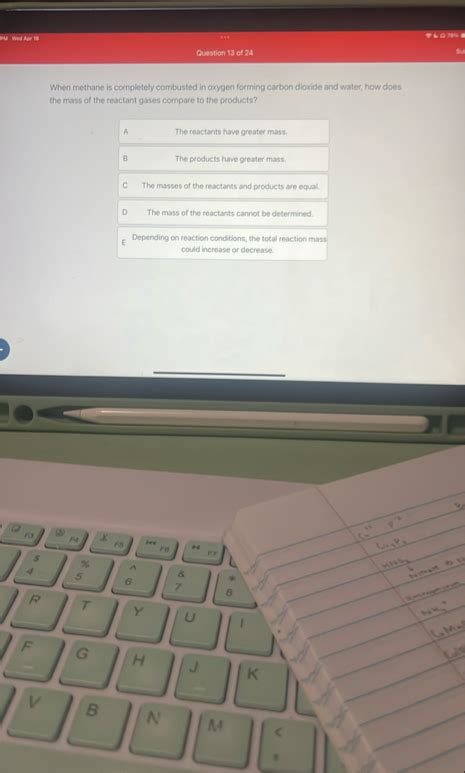 Solved What Act 18 P8 Ovestion 13 Of 24 When Methane Is