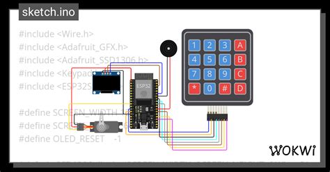 Sistem Security Dengan Keypad Buzzer Servo Dan Oled Wokwi Esp32