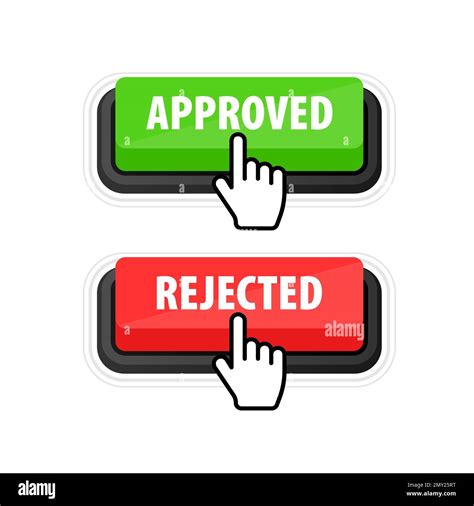 Approved Rejected Button Sign Check Mark Approval Sign Stock Vector Image And Art Alamy