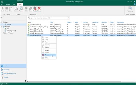 Deleting Veeam Agent Backup Jobs Veeam Agent For Linux User Guide