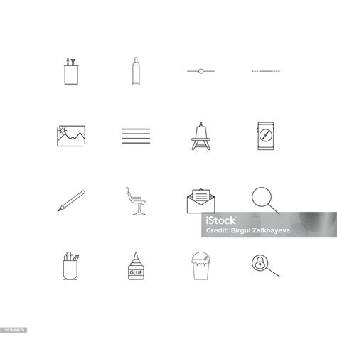 창조적인 프로세스 및 설계 선형 얇은 아이콘 설정합니다 간단한 벡터 아이콘 설명 디자인에 대한 스톡 벡터 아트 및 기타 이미지 디자인 메뉴판 벡터 Istock