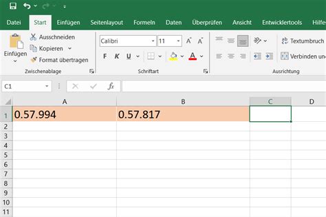 Bitte Um Excel Formel Für Den Durchschnitt Von A1 Und B1 In C1