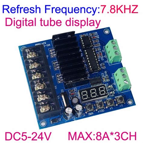 Ch Easy Dmx Constant Voltage Decoder With Digital Display For Setting Dmx Address Dc V Input