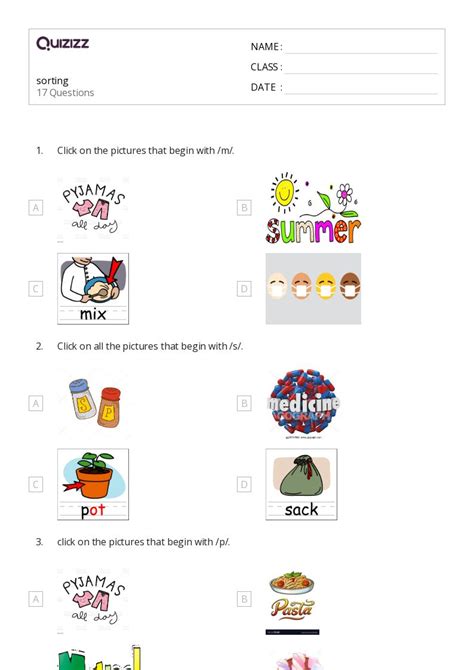 50 Sorting Data Worksheets For Kindergarten On Quizizz Free And Printable