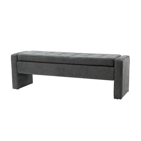Artful Living Design Irene 551 In W X 161 In D X 177 In H Charcoal Storage Bench With