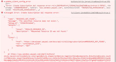 Paypal Php Sdk Not Working For Subscriptions Get Resourcenotfound