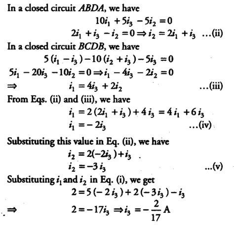 Determine The Current In Each Branch Of The Following Network Cbse