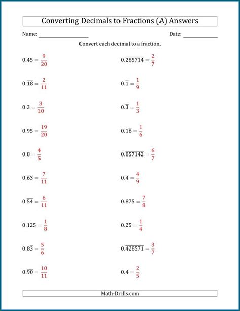 Converting Rational Numbers To Decimals Worksheet Pdf