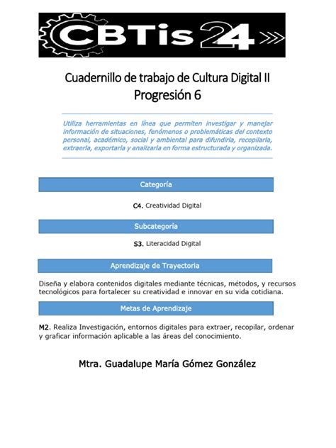 Progresion 6 Cultura Digital 2 Pdf