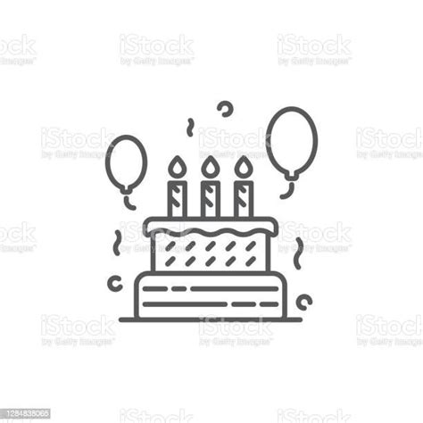 생일 케이크 아이콘 색상 선 윤곽 벡터 기호 흰색에 고립 된 선형 스타일의 그림 기호 로고 일러스트레이션 편집 가능한 스트로크 픽셀 완벽한 아이콘에 대한 스톡 벡터 아트 및