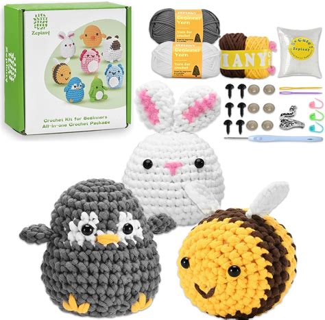 Crochet Kit For Beginners With Beginner Yarn Amigurumi Diy Crochet