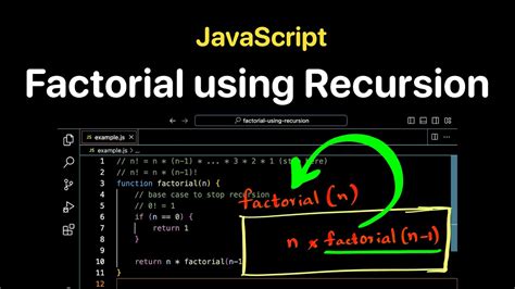 Find Factorial Using Recursion In Javascript Language