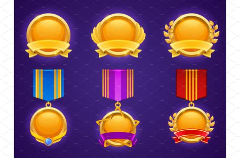 Set Of Game Level Ui Icons Empty Technology Illustrations ~ Creative