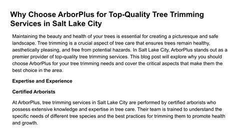 Ppt Why Choose Arborplus For Top Quality Tree Trimming Services In