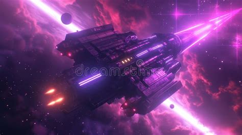 Spaceships Are Engaged In A Galactic Battle Stock Illustration Illustration Of Performance
