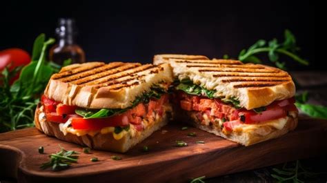 Premium Ai Image Tasty Grilled Panini Sandwich Ai Generative