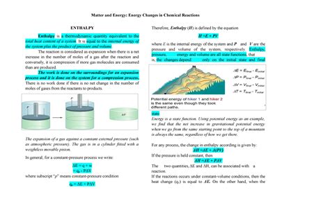 Enthalpy Lecture Notes ACCT Studocu