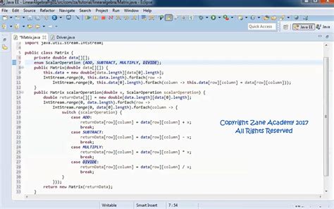 prototype project intro to linear algebra w java 8 tutorial 01