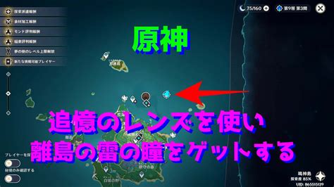 原神★雷神の瞳 離島（荒海、北東の離島）追憶のレンズを使いゲットする！ ｜ こーちゃんのゲーム部屋