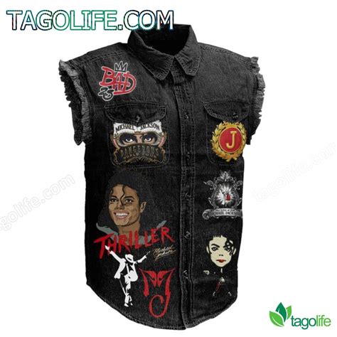 Michael Jackson Bad This Is It Sleeveless Denim Jacket Tagolife