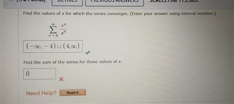 Solved Find The Values Of X For Which The Series Converges