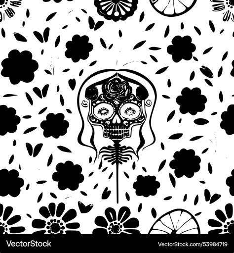 Female Skeleton Abstract Pattern Royalty Free Vector Image