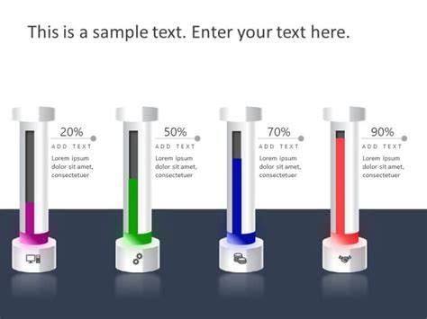 D Cylinder Bar Graph PowerPoint Template