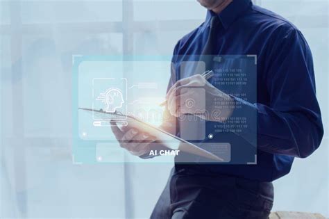 Chatbot Chat With Ai Artificial Intelligence Businessman Using
