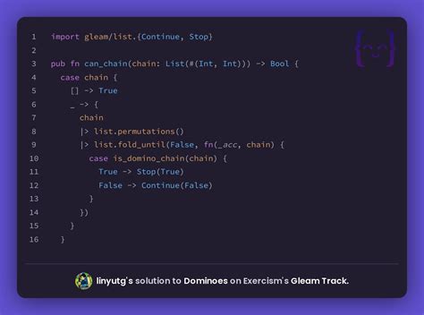 Linyutg S Solution For Dominoes In Gleam On Exercism