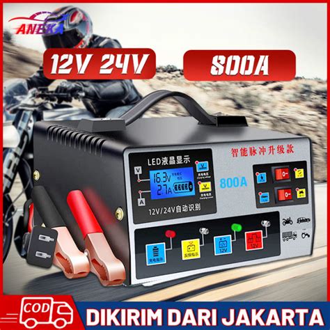 Charger Aki Motor Dan Mobil Otomatis Accu Kering Dan Basah Lead Acid Battery Charger Auto Cut