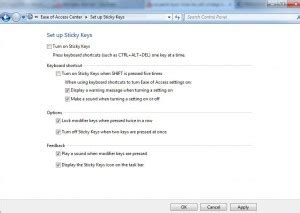 Disable Sticky Keys Popup Dialog In Windows