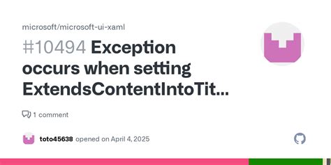 Exception Occurs When Setting Extendscontentintotitlebar To True