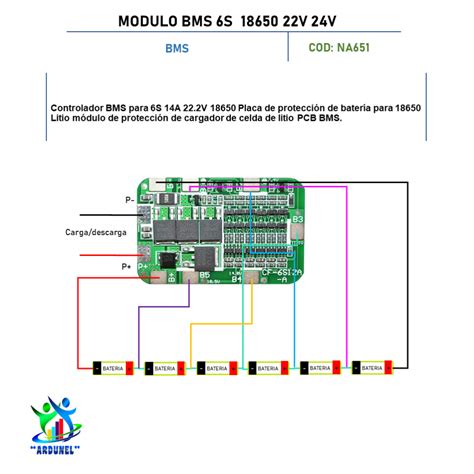 Modulo Bms 6s 18650 22v 24v