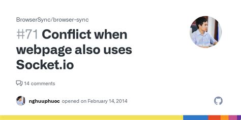 conflict when webpage also uses · issue 71 · browsersync browser sync · github