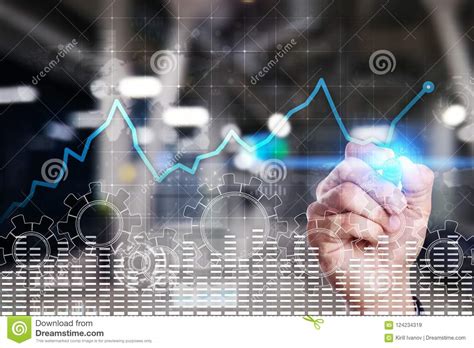 Data Analysis Graph On Virtual Screen Business Finance And Technology