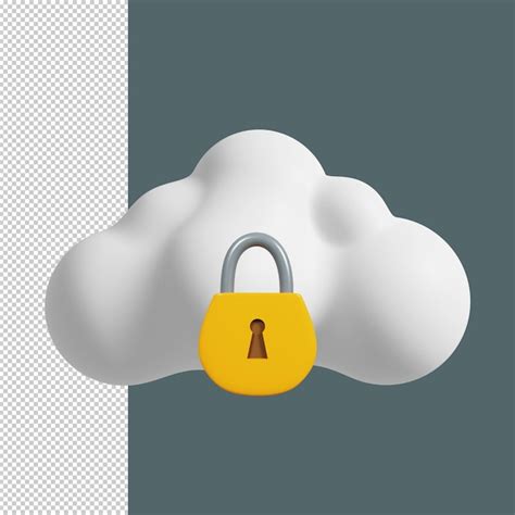 Premium Psd Cloud Data Protection 3d Render Premium Psd