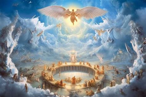 Illustration That Depicts A Celestial Concept Of Heaven Representing