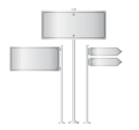 Premium Vector Metal Signpost On White Background