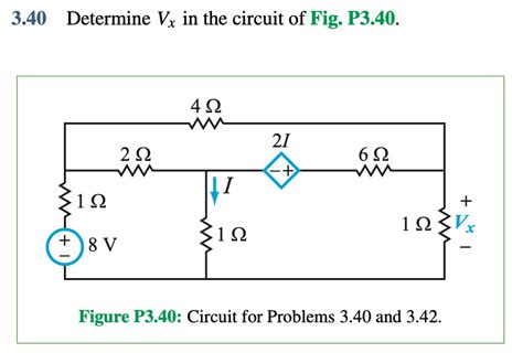 solved 3 40 determine vx in the circuit of fig p3 40