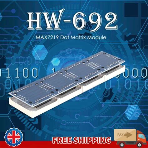 Max7219 Dot Matrix Module Microcontroller Led Display Module 5v 8×8 For Arduino £659 Picclick Uk