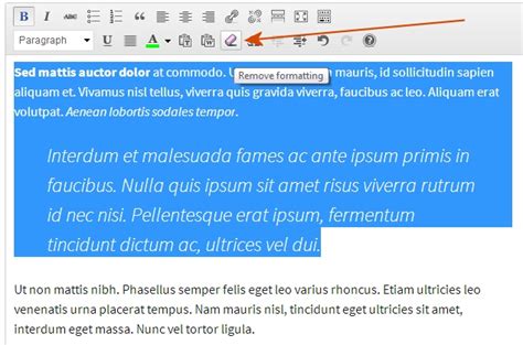 Wp 36 Remove Format Button Highlighted And Text Highlighted See How