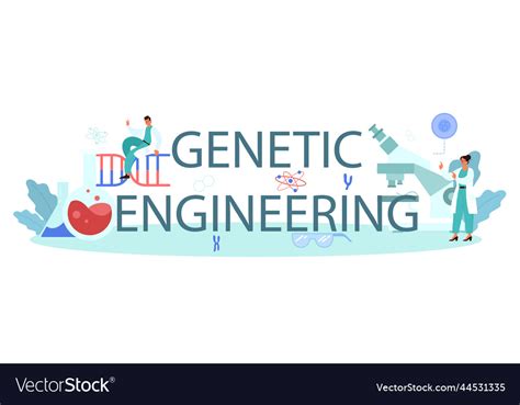 Genetic Engineering Typographic Header Medicine Vector Image