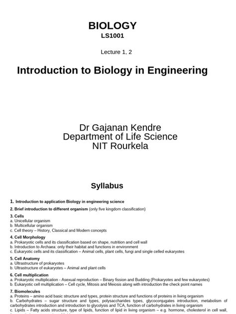 Biology Lecture 2 Introduction Pdf Cell Biology Eukaryotes
