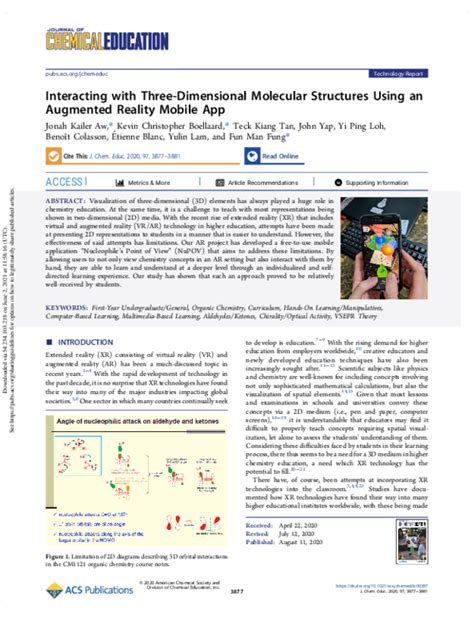 Pdf Interacting With Three Dimensional Molecular Structures Using An