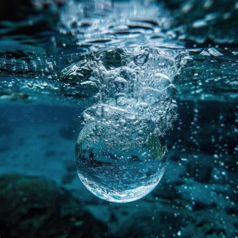 Ethereal Underwater Bubble Sphere Premium Ai Generated Image