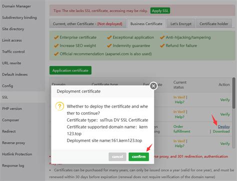 Business Ssl Certificate Tutorial Aapanel Free Hosting Control Panel One Click Lamp Lemp