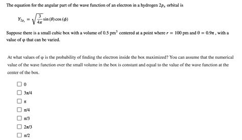 Solved The Equation For The Angular Part Of The Wave Function Of An