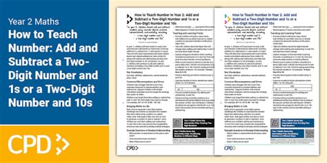 How To Teach Number In Year 2 Add And Subtract A Two Digit Number And 1s Or A